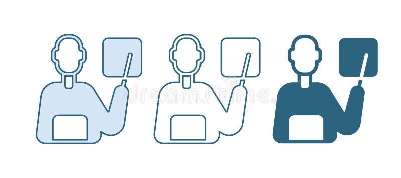 Icono Del Profesor Azul Aislado En Fondo Blanco. Vector Ilustración del ...