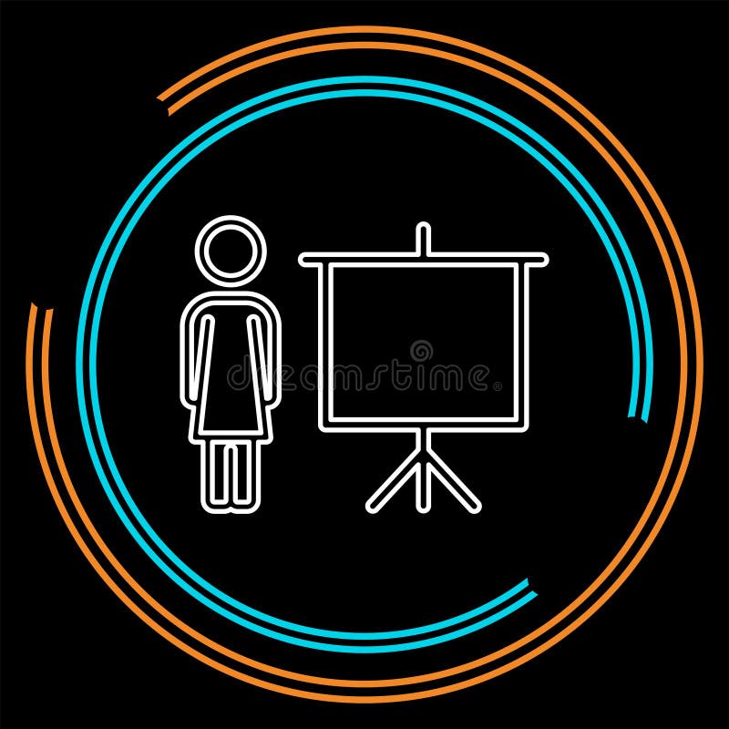 Icono Del Profesor - Profesor Con El Tablero Ilustración del Vector ...