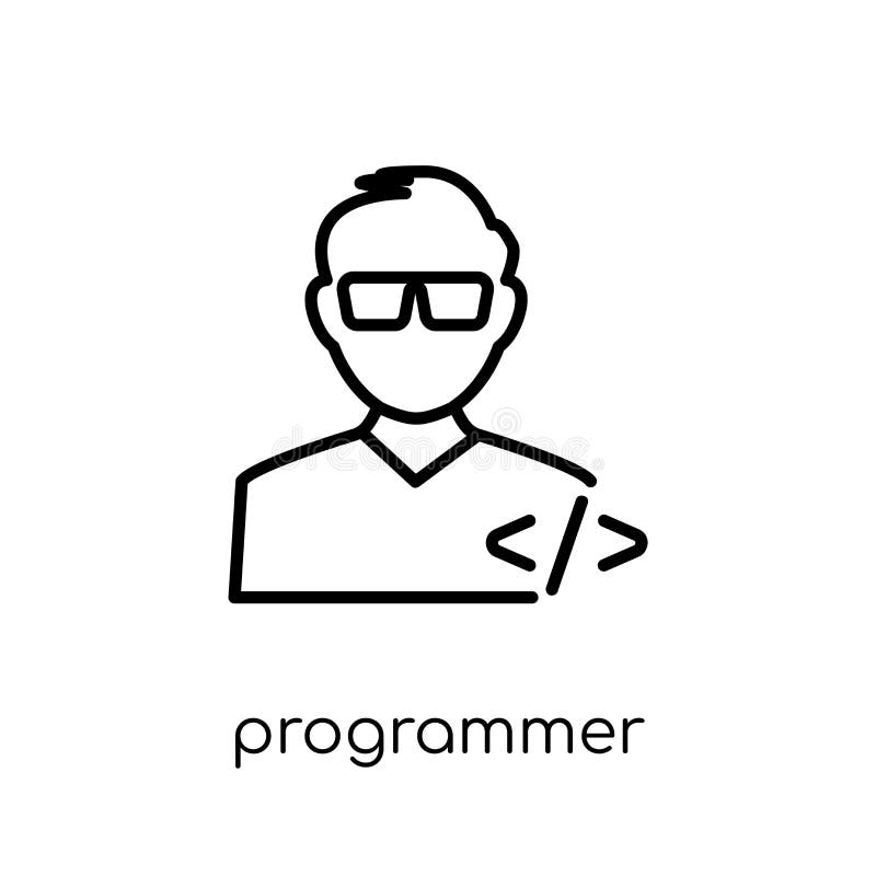 Icono Del Programador Ico Linear Plano Moderno De Moda Del Programador ...