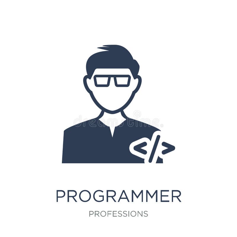 Icono Del Programador Icono Plano De Moda Del Programador Del Vector En ...