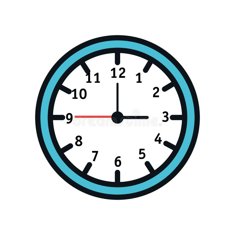 Icono de reloj de fichaje ilustración del vector. Ilustración de hora ...