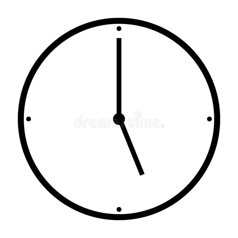 Icono del reloj en blanco stock de ilustración. Ilustración de silueta ...