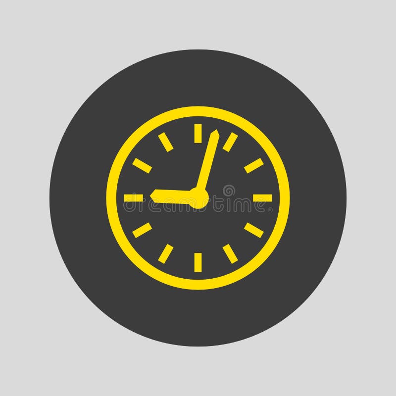Icono Del Reloj En Fondo Gris Stock de ilustración - Ilustración de ...