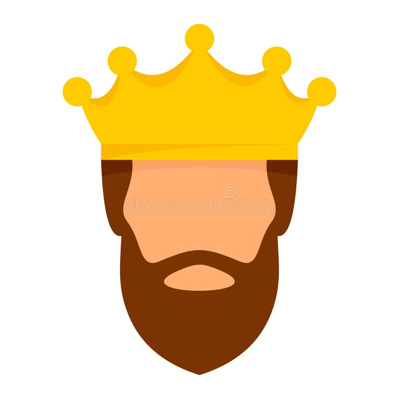 Icono Del Rey De La Corona, Estilo Plano Ilustración del Vector ...