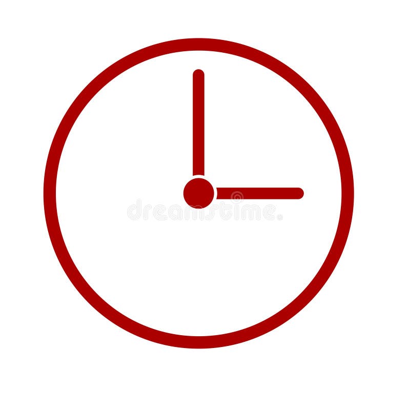 Icono Del Rojo Del Reloj Del Vector Ilustración del Vector ...