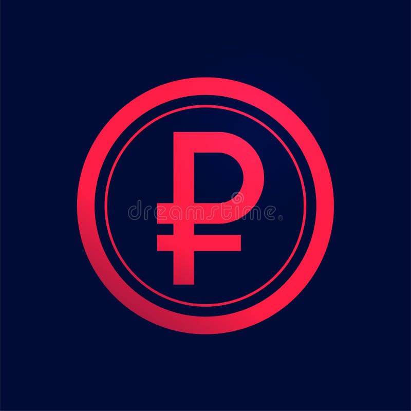 Icono Del Rublo De Color Rojo Ilustración del Vector - Ilustración de ...