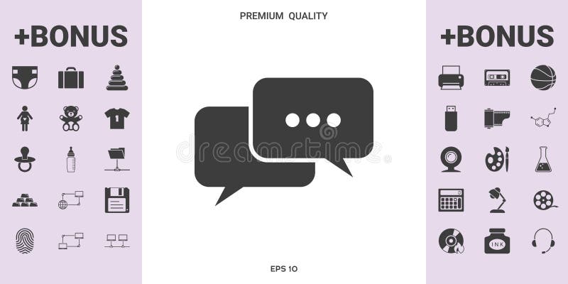 Icono Del Símbolo De La Charla Ilustración del Vector - Ilustración de ...