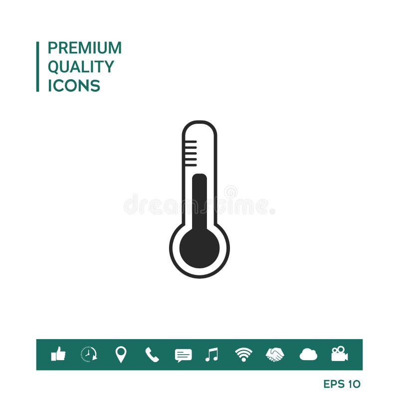 Icono Del Símbolo Del Termómetro Ilustración del Vector - Ilustración ...