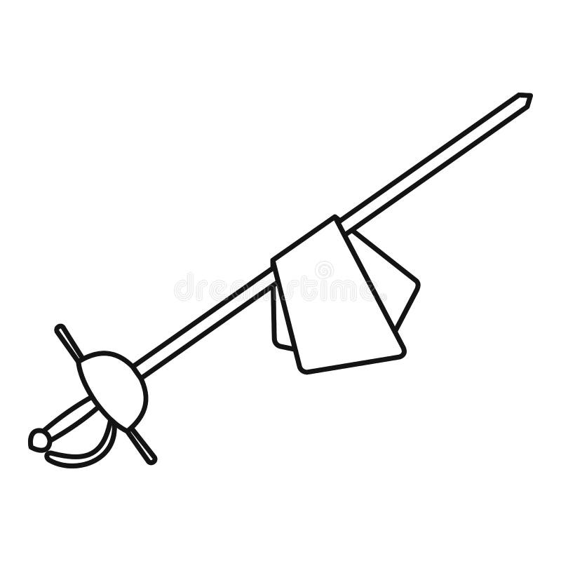 Icono Del Vector Del Sable Del Esquema L?nea Simple Negra Aislada ...