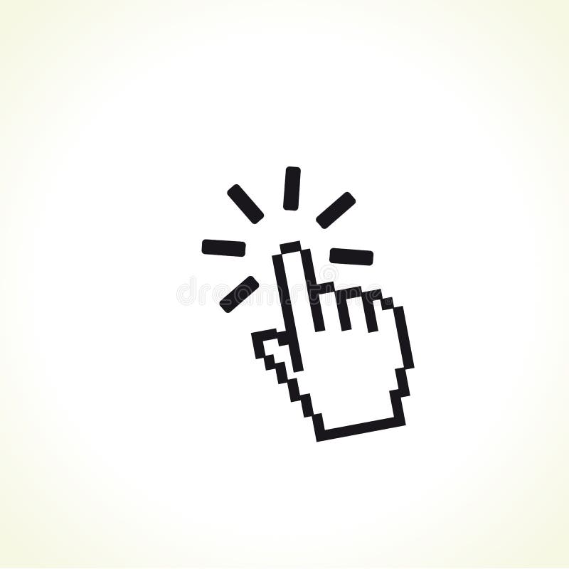 Conjunto De Iconos. Pulsando Con La Mano El Ratón Del Ordenador Pulsar ...