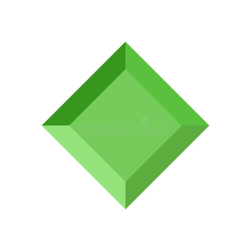 Icono Del Vector De Gema Verde Aislado En Fondo Blanco Ilustración del ...