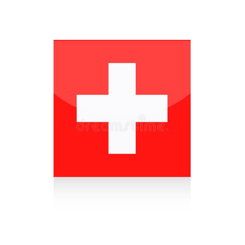 Icono Plano Vectorial Redondo De La Bandera De Suiza Stock de ...