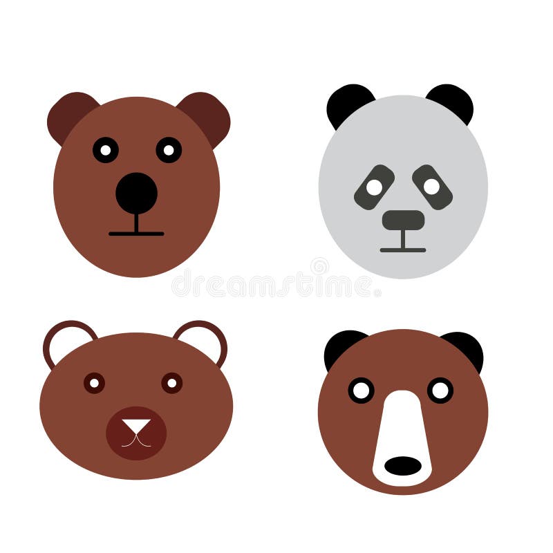 Icono Del Vector De La Cara Del Oso Stock de ilustración - Ilustración ...