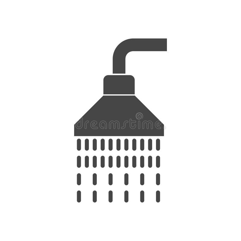 Icono Del Vector De La Ducha, Solo Icono Plano Ilustración del Vector ...