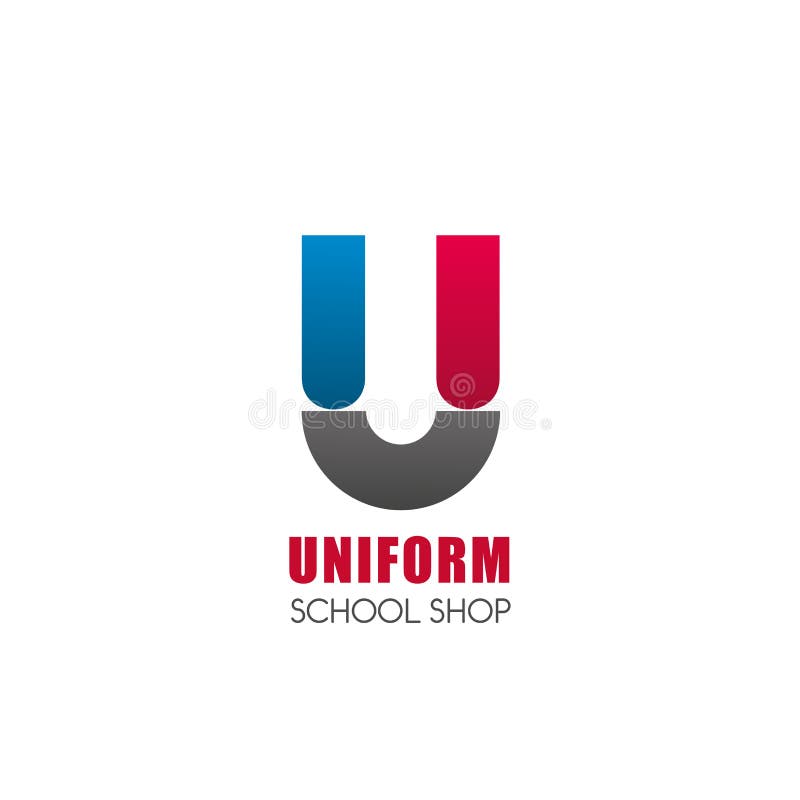 Icono Del Vector De La Letra De U Para La Tienda Del Uniforme Escolar ...