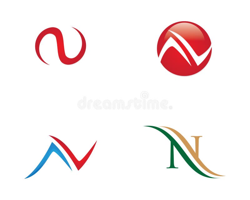 Icono Del Vector De Logo Template De La Letra De N Ilustración del ...