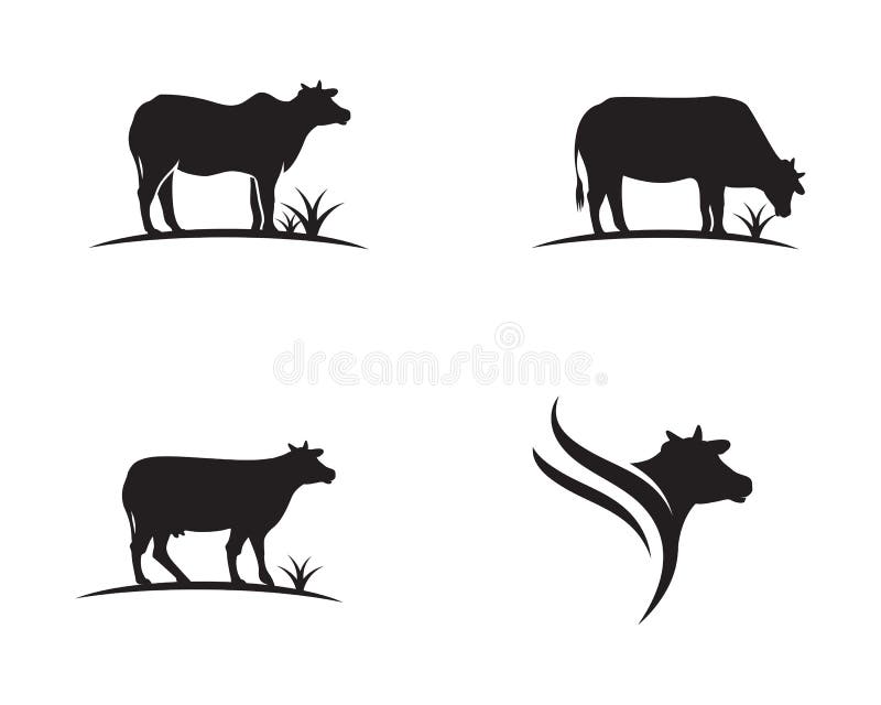 Icono Del Vector De Logo Template De La Vaca Ilustración del Vector ...