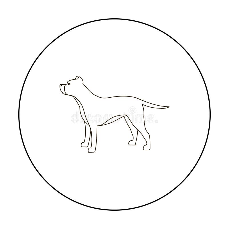 Icono Del Vector De Pitbull En El Estilo Negro Para El Web Ilustración ...