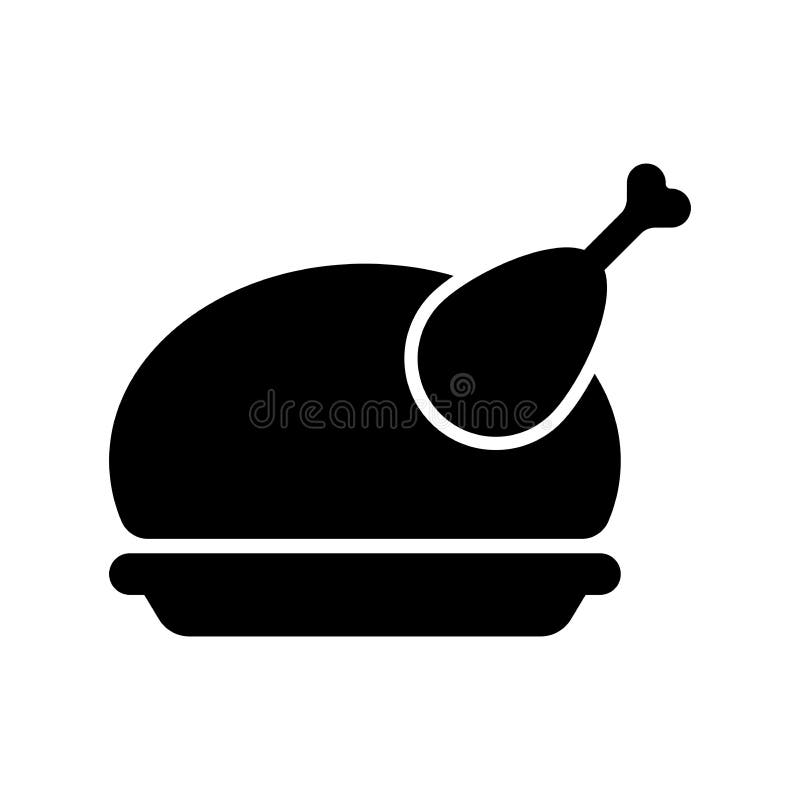Icono Del Vector De Pollo Aislado En Fondo Blanco Ilustración del ...