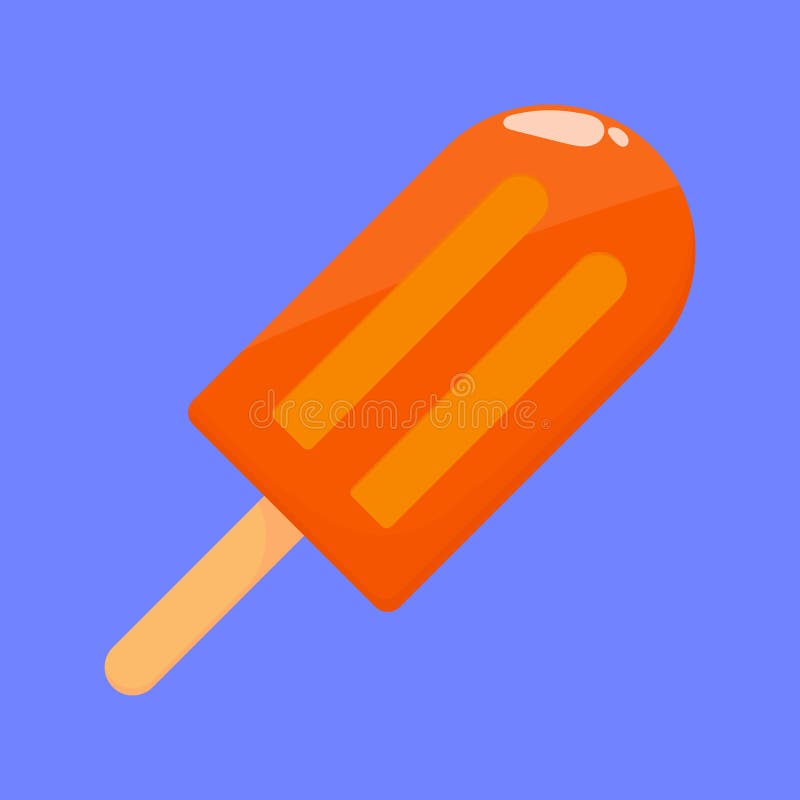 Icono Del Vector De Pop De Hielo Naranja. Vector De Icono De Helado ...