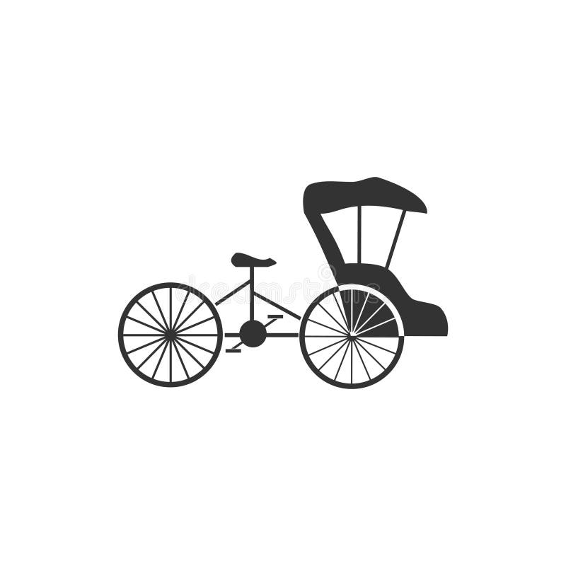Icono Del Vector De Transporte Becak Rickshaw . Ilustración del Vector ...