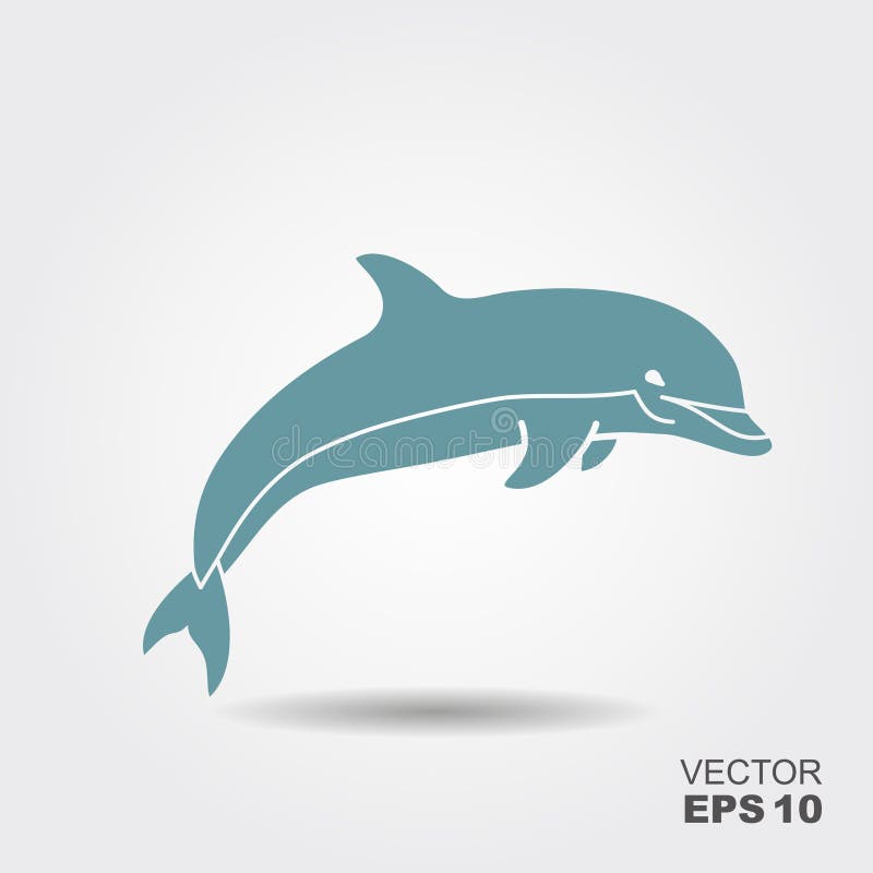 Icono Del Vector Del Delfín Ilustración del Vector - Ilustración de ...