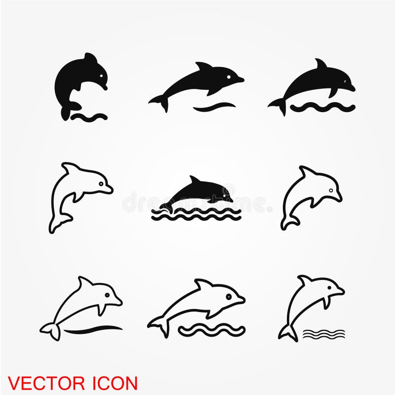 Icono del delfín ilustración del vector. Ilustración de delfín - 19551091
