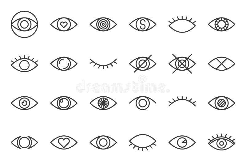 Icono Del Vector Del Esquema Del Ojo Simple, Pixel Perfecto Ilustración ...