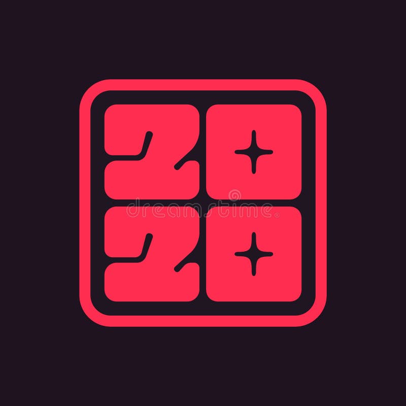 Icono Del Vector 2020. Feliz AÃ±o Nuevo Ilustración del Vector ...