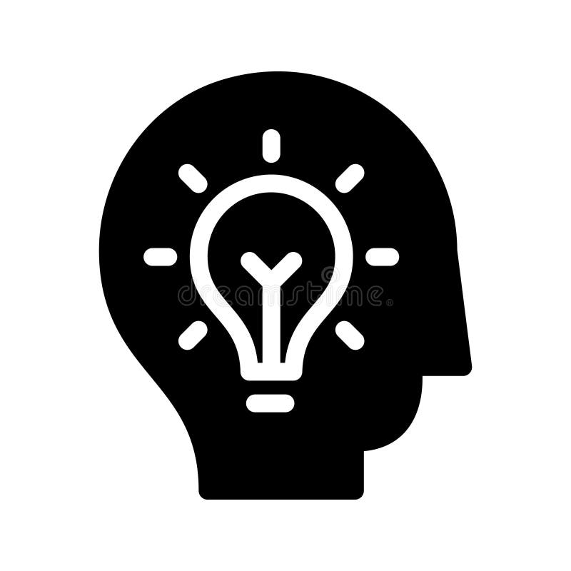 Icono Del Vector Del Glyph De La Idea De La Mente Ilustración del ...