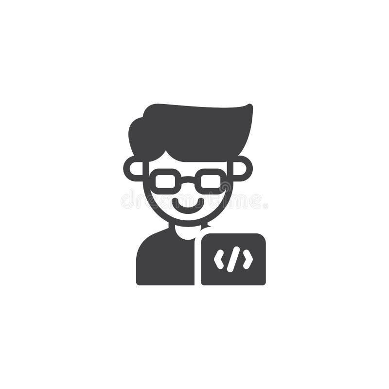 Icono Del Vector Del Hombre Del Programador Ilustración del Vector ...
