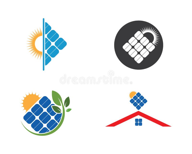 Icono Del Vector Del Logotipo Del Panel Solar Ilustración del Vector ...