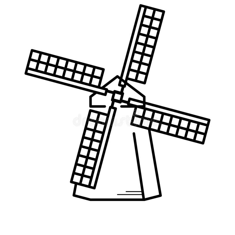 Icono Del Vector Del Molino De Viento Ilustración del Vector ...