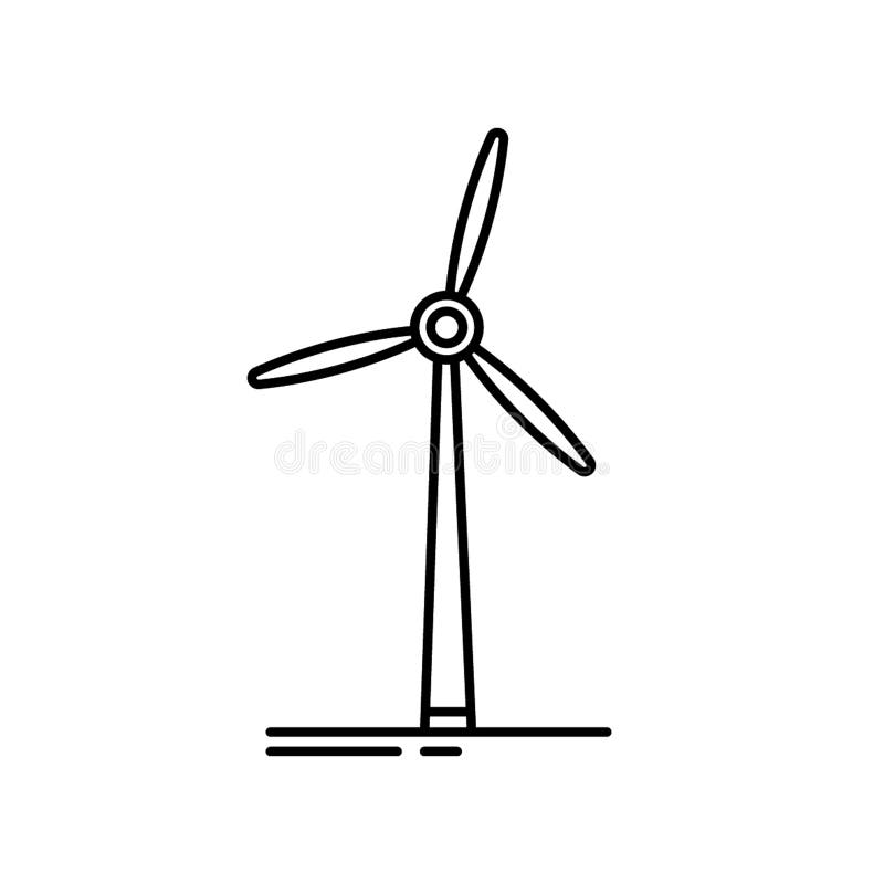Icono Del Vector Del Molino De Viento De Turbina Eólica Ilustración del Vector - Ilustración de ...