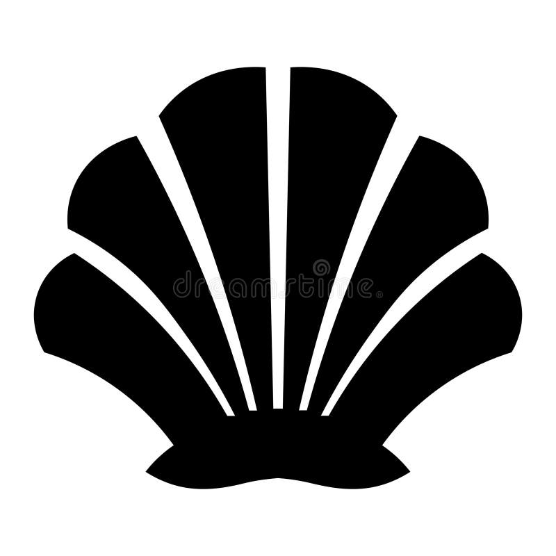 Icono Del Vector Negro Del Shell En Fondo Blanco Ilustración del Vector ...