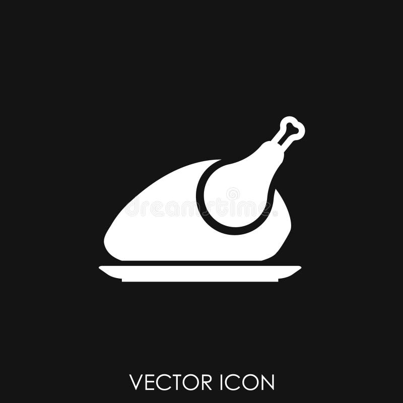 Icono del vector del pollo ilustración del vector. Ilustración de cena ...