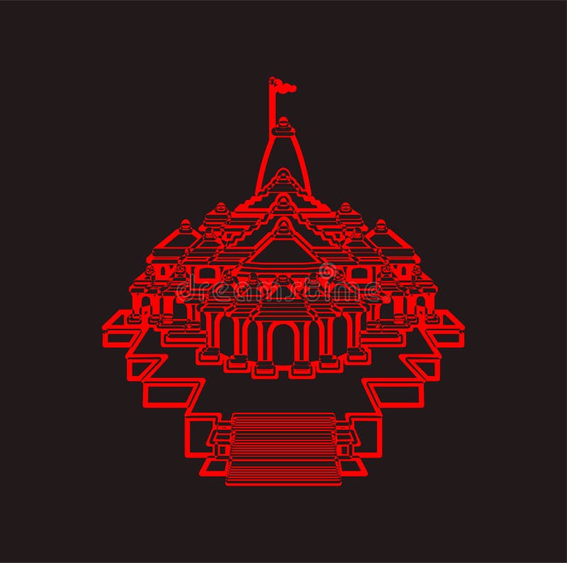 Icono Del Vector Shri Ram Mandir Ilustración del Vector - Ilustración ...