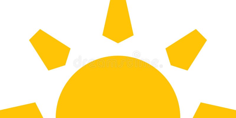 Icono Del Vector Del Sol De Medio Amarillo Ilustración del Vector ...