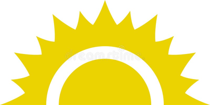 Icono Del Vector Del Sol De Medio Amarillo Ilustración del Vector ...