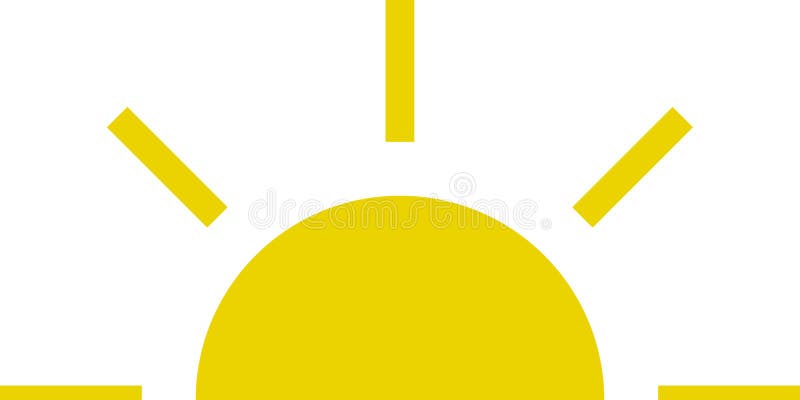 Icono Del Vector Del Sol De Medio Amarillo Ilustración del Vector ...