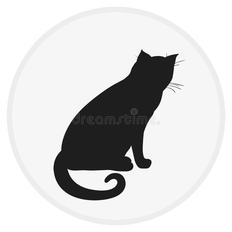 Icono del web del gato ilustración del vector. Ilustración de silueta ...