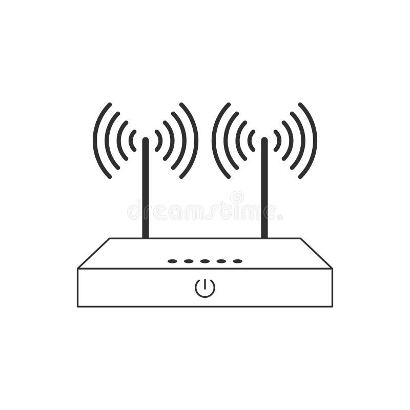 Router Con Símbolo Del Wifi Stock de ilustración - Ilustración de nodo ...