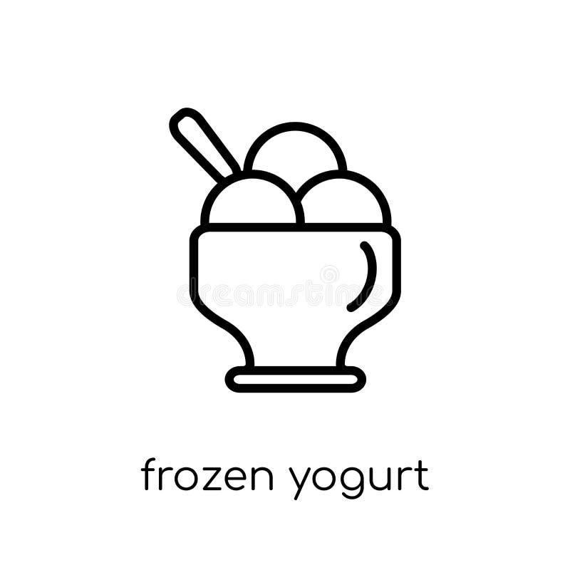Icono Del Yogurt Congelado Yogu Congelado Del Vector Linear Plano ...