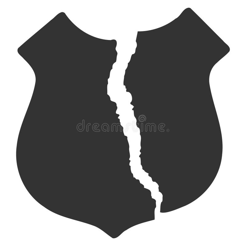 Icono Destruido Del Vector Del Escudo Ilustración del Vector ...