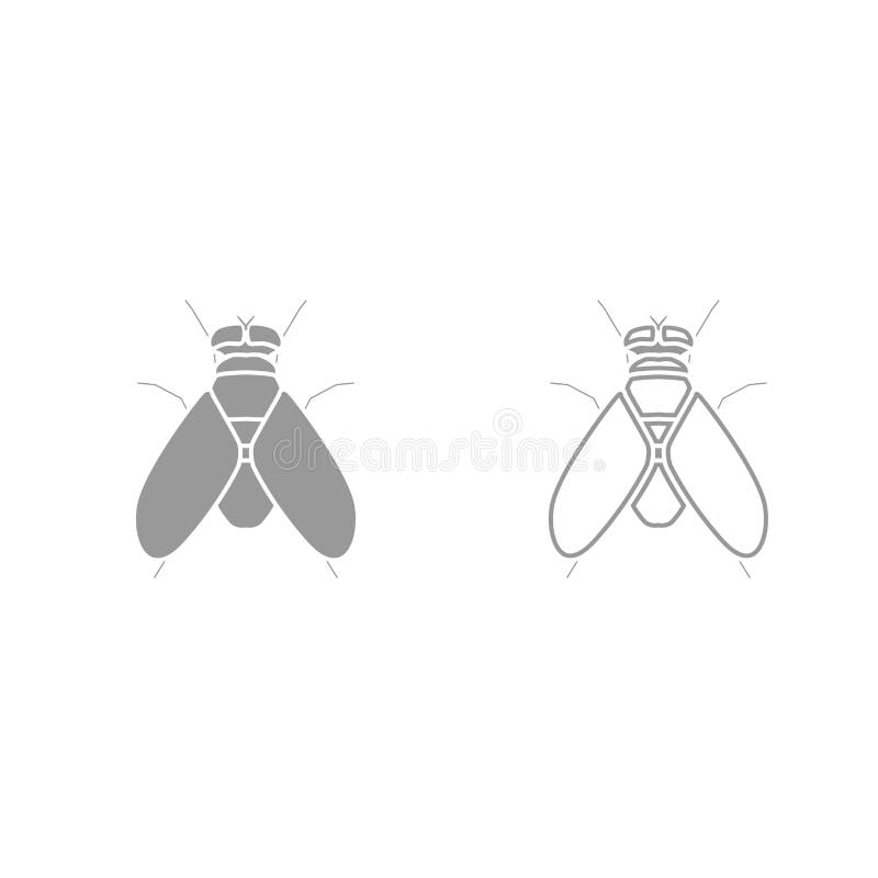 Icono Determinado Del Gris De La Mosca Ilustración del Vector ...
