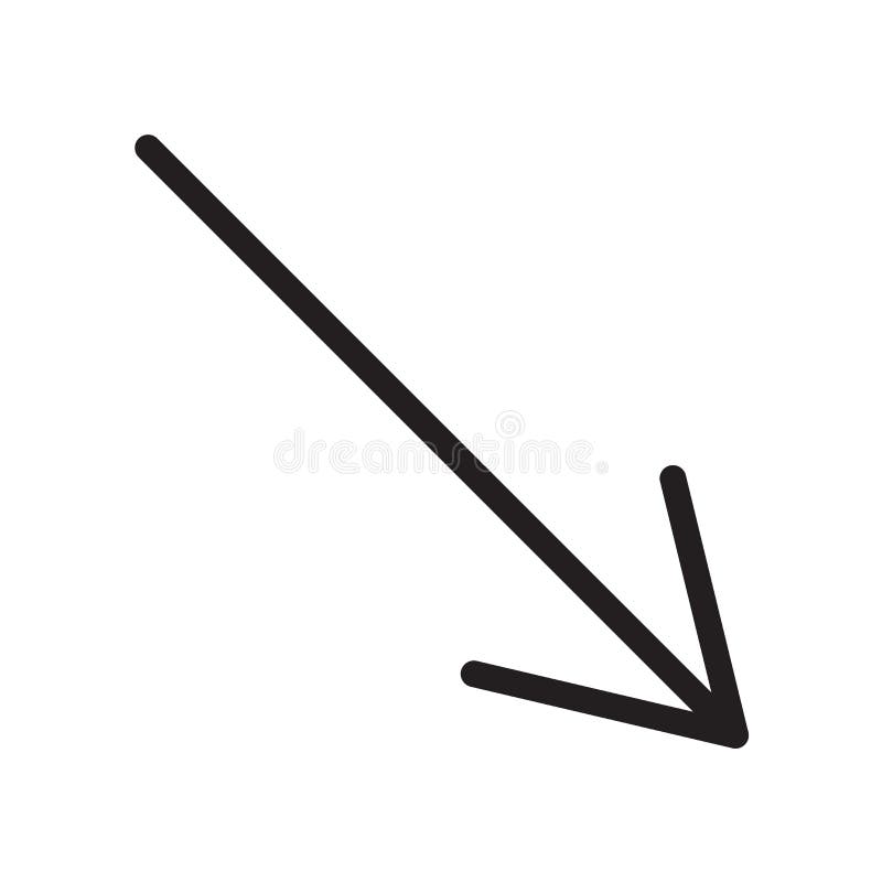 Icono Diagonal De La Flecha Aislado En El Fondo Blanco Ilustración del ...