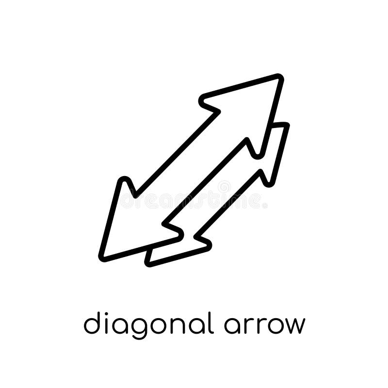 Icono Diagonal De La Flecha De La Colección Ilustración del Vector ...