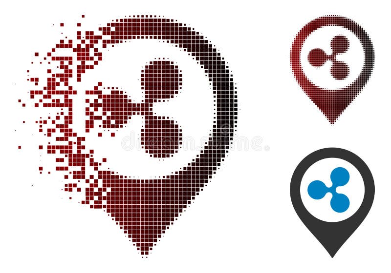 Icono Disipado De Dot Halftone Ripple Map Marker Ilustración del Vector ...