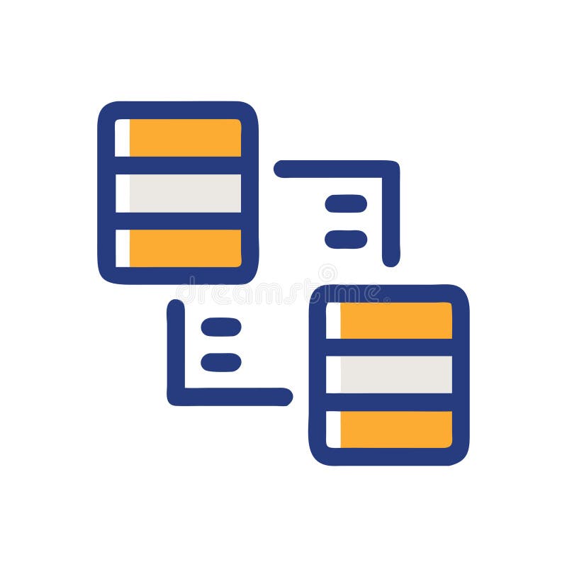 Icono Elegante De Base De Datos Relacional Ilustración del Vector ...