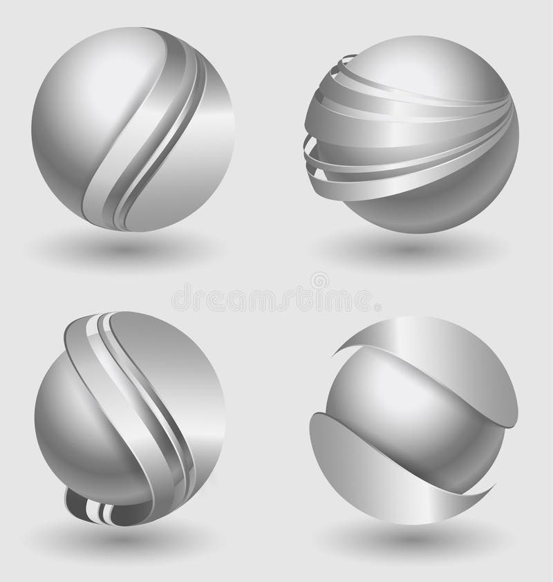 Logotipo/icono Elegantes Del Vector De La Bola De Plata Ilustración del ...